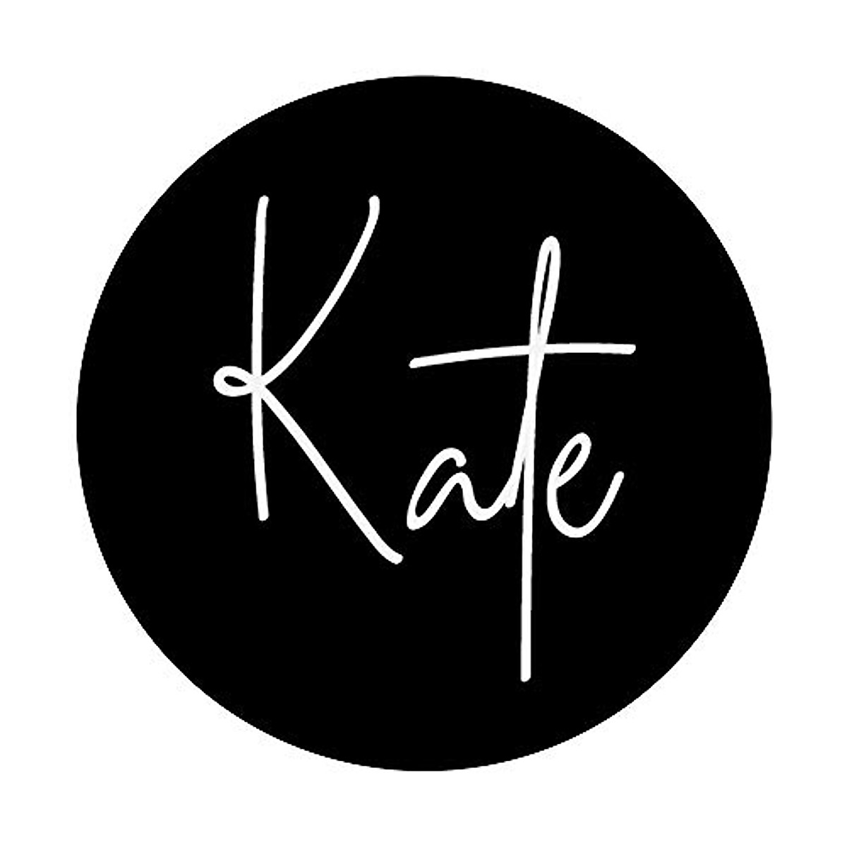 Kate Name White on Black - Kate PopSockets PopGrip: Swappable Grip for Phones & Tablets