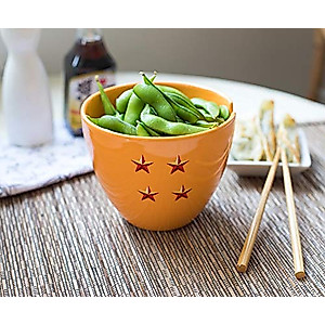 Dragon Ball Z 4-Star Ball Ceramic Noodle Bowl & Chopsticks Set | Official Goku Themed Dragon Ball Z Collectible Bowl | 16 Ounce Dish