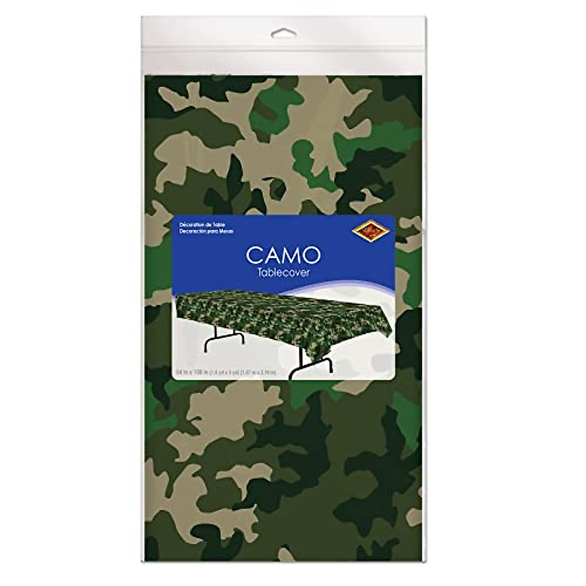 Beistle Camo Tablecover, 54" x 108", Multicolor