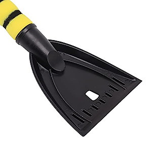 Ice Scraper, Snow Guide Chute Ergonomic Foam Grip ABS Plastic Low Temperature Resistance Snow Removal Tool Detachable Design for Roofs (Yellow Black)