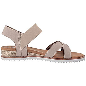 Skechers womens Desert Kiss - Secret Picnic Flat Sandal, Natural, 8 US