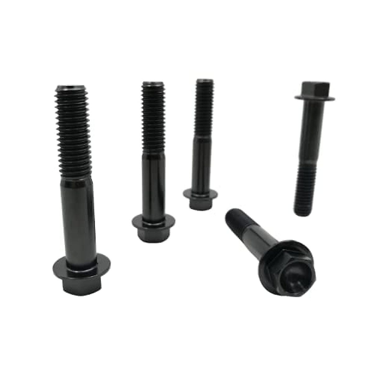 Rison Titanium Bolts Titanium Flanged Hex Head Bolt M10x1.25x25mm 6AL4V Aerospace Grade Ti Bolt Black Titanium Bolt for Motorcycle Car Modification Pack of 5