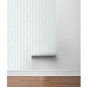 NextWall Mod Chevron Peel and Stick Wallpaper (Sky Blue)