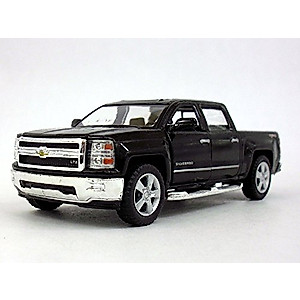 Kinsmart Chevy Silverado (2014) LTZ Crew Cab 4x4 1/46 Scale Diecast Metal Model - Black