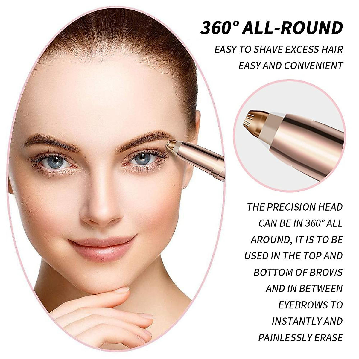 MEIYIXIN Electric Eyebrow Trimmer for Women, Precision Hair Removal, Battery Charging, Easy to Use, Multipurpose, Stylish and Portable