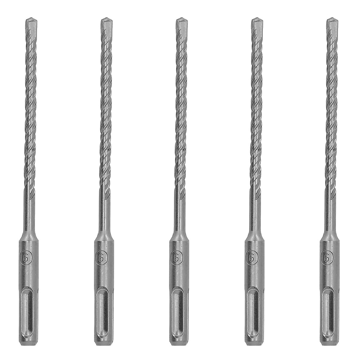 SDS Plus Rotary Hammer Drill Bit 1/4 in. x 6 in. Masonry Concrete Rock Drill-5Pcs