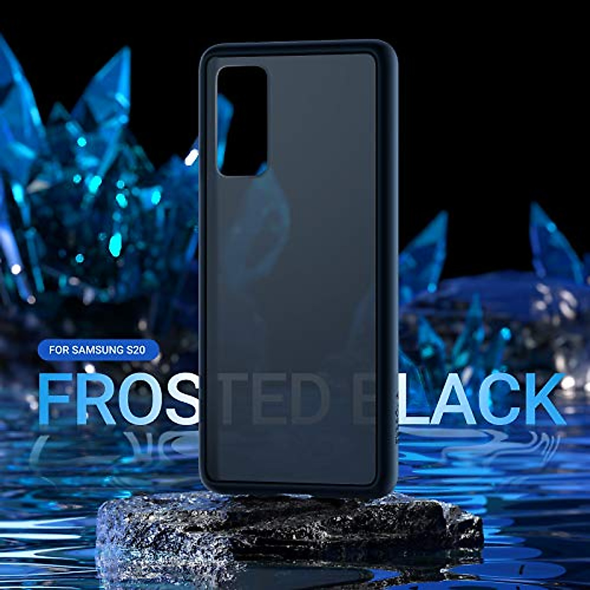 TORRAS Shockproof Galaxy S20 Case 6.2 Inch, [4X Military Drop Protection] Translucent Matte Hard Back with Soft Edge Slim Case Compatible for Samsung Galaxy S20 Case ，Matte Black