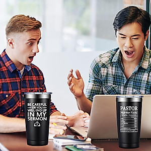 Grifarny Pastor Appreciation Gifts - Pastor Gifts for Men, Women - Thank You, Christmas Gifts for Pastor - Be Careful or You Will End up in My Sermon Pastor Tumbler Cup 20oz