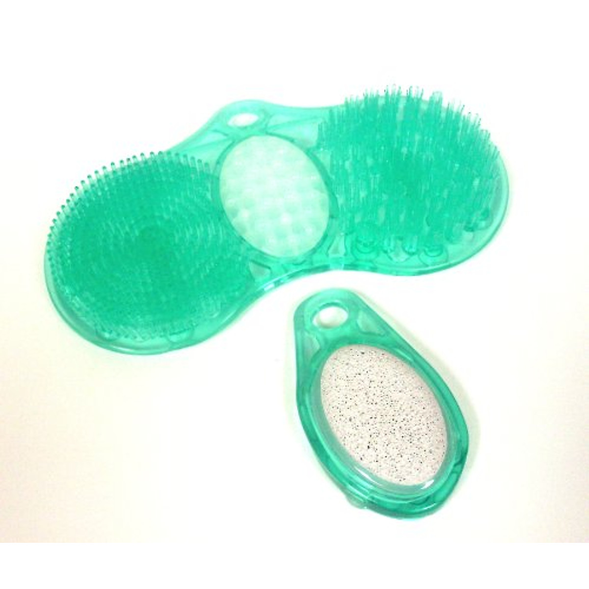 Soapy Soles Elite Foot Brush and Sole Mate Pumice Combo (Green) - At Home Spa Set includes Soapy Soles Elite and Sole Mate with Pumice Stone by Body & Sole