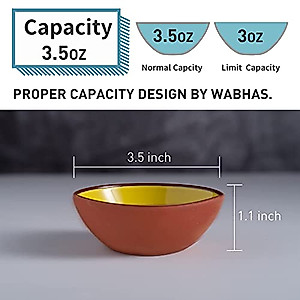 YMASINS Small Bowls, Terracotta pinch bowls, Ceramic Dipping Bowls Set of 8, Sauce dish prep bowls,11 Wabhas tiny bowls, Small Pinch Bowls for Cooking Prep(3.5 oz)