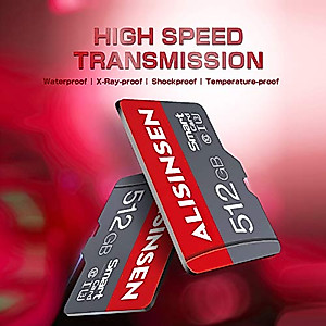 Micro SD Card 512GB High Speed Memory Card,TF Card 512GB with SD Card Adapter Micro Memory SD Cards 512GB for Camera (Class 10 High Speed), TF Card for Phone Computer Game Console