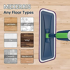 Spray Mops Refill Mop Pads Compatible with Swiffer PowerMop -MEXERRIS Microfiber Wet Mops Replacement Heads Floor Mop Pads Reusable Mop Pads Compatible with Swiffer Power Mop All Spray Mops ,7 Pcs