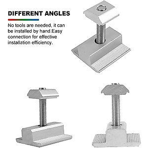 Solar Panel Clamps Panel with Hex Socket Head Cap Bolts Spring Washer and Slider Nut Solar Mid Clamp for Solar Panel Mounting,4 Sets