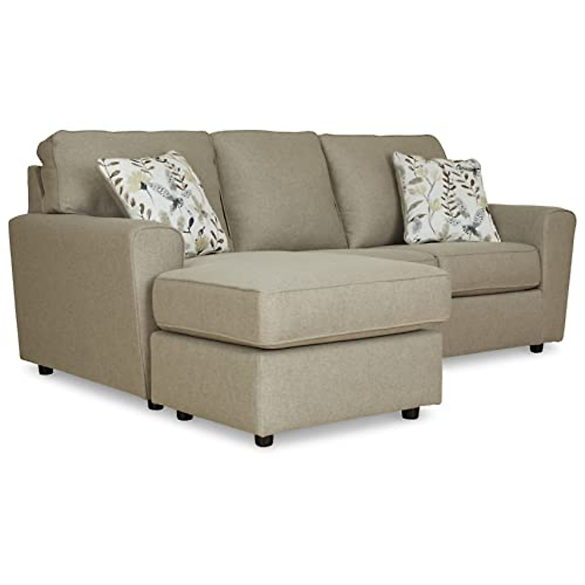 Signature Design by Ashley Renshaw Modern Sectional Sofa Couch with Chaise Lounge, Grayish Brown