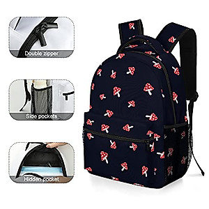 Mushroom Backpack for School Cute Mushroom Laptop Backpacks Bookbags for College Travel for Adults Teens Boys Girls, Men Women