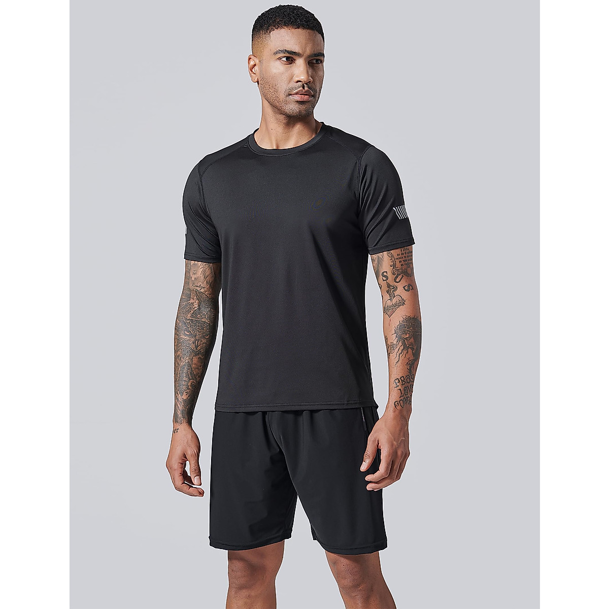 5 Pack Men’s Active Quick Dry Crew Neck T Shirts | Athletic Running Gym Workout Short Sleeve Tee Tops Bulk (Set 3, X-Large)