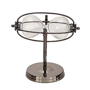 Deco 79 Antique Colonial Stunning Glass 30 Minutes Sand Timer, Metallic Black