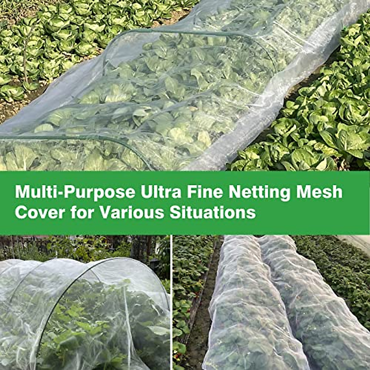 Ultra Fine Garden Netting 4'x10' Plant Pest Barrier Covers Bird Patio Mosquito Netting Tree Vegetable Mesh Protection Netting Fruit Greenhouse Row Nets for Garden