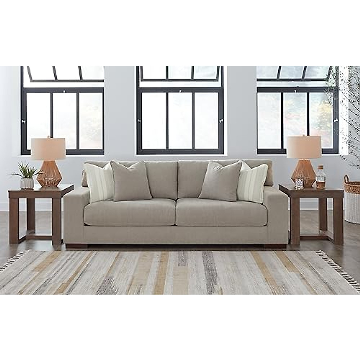 Signature Design by Ashley Maggie Contemporary Sofa for Living Room, Light Brown