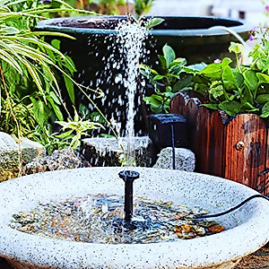 Biling Solar Bird Bath Fountain with Panel, Upgrade 200L/H Solar Fountain Water Pump Kit, Solar Powered Fountain Pump outdoor for Bird Bath Pond Garden Pool Fish Tank Aquarium