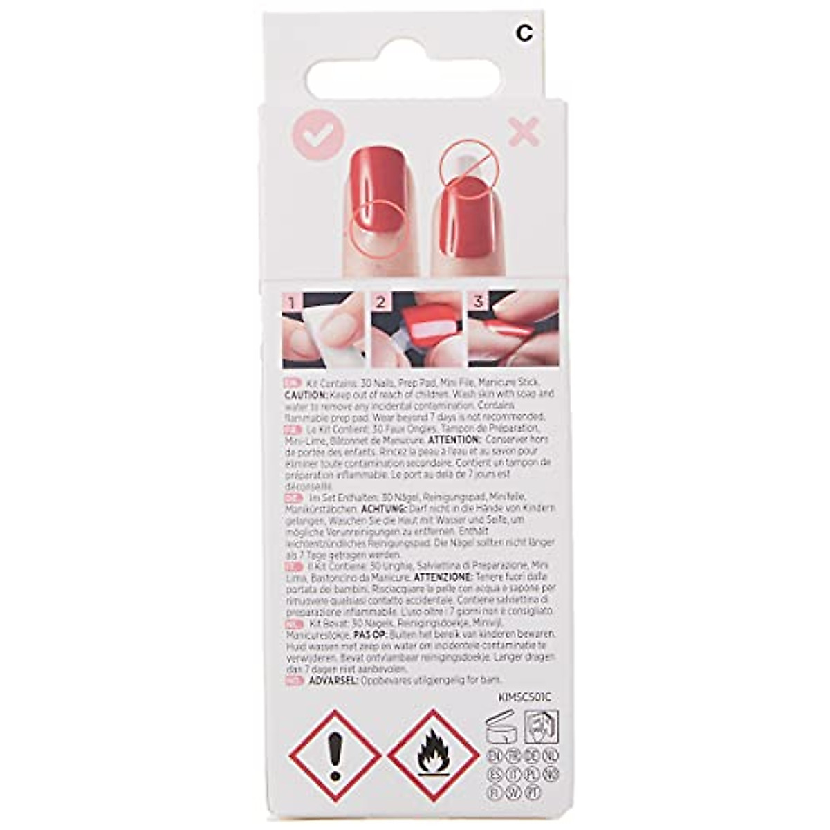 KISS imPRESS Press-On Manicure, Nail Kit, PureFit Technology, Short Press-On Nails, Time Slip, Includes Prep Pad, Mini File, Cuticle Stick, and 30 Fake Nails