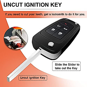 SaverRemotes Key Fob Compatible with 2010-2019 Chevy Equinox/Camaro/Cruze/Malibu/Impala/Sonic/GMC Terrain/Buick Lacrosse/Regal/Verano/Encore Keyless Entry Remote Replacement for OHT01060512