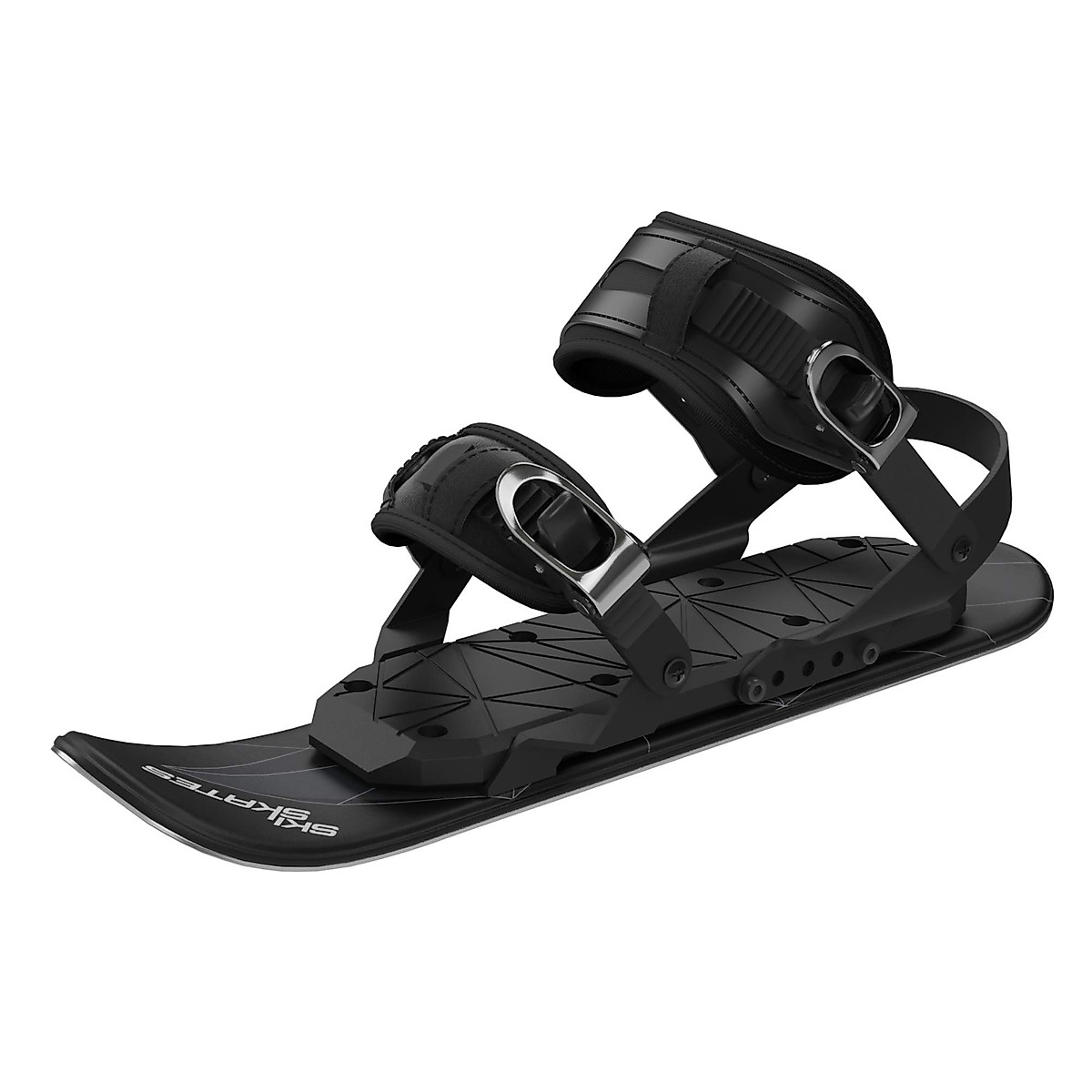 Skiskates - Short Mini Ski Skates for Snow | Skating Skis Snowblades Skiboards | Ice Skates for Snow | Shortest Skis Ever (Black | for Snowboard Boots)