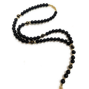 Acrylic Holy death's necklace, rosary style. Collar de la Santa Muerte de acrilico estilo rosario. Grim reaper Y style necklace.