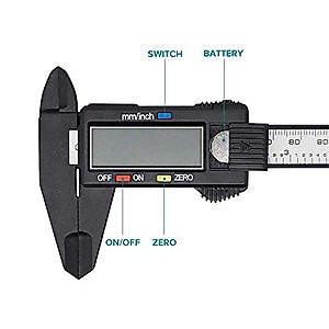 RANIT 0-4in/100mm LCD Screen Plastic Electronic Vernier Caliper Measuring Tool Digital Caliper