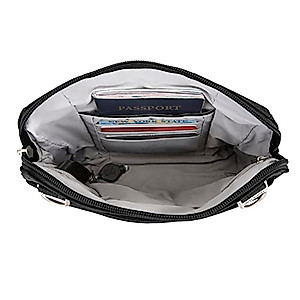 Travelon Women's Classic Convertible Crossbody & Waist Pack, Black, 8 x 7 x 2