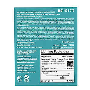 (8-Pack) EcoSmart LED Dimmable 100-Watt Daylight Light Bulb, A19, 1680-Lumen, 5000K, E26 Base