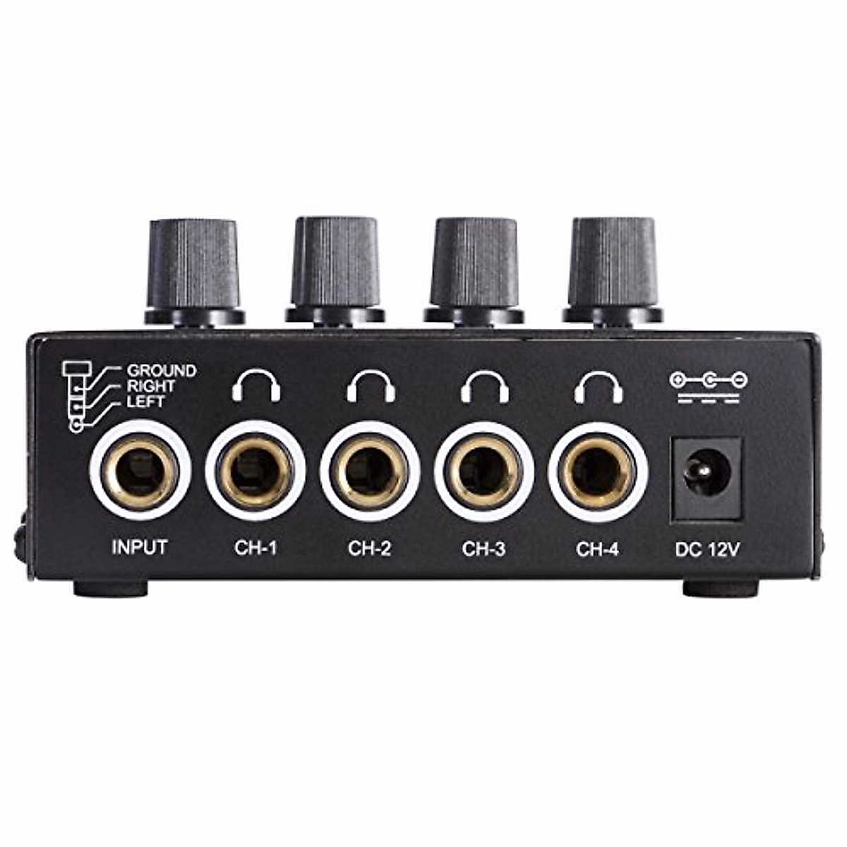 On-Stage HA4000 4-Channel Pro Headphone Amplifier,Black,White
