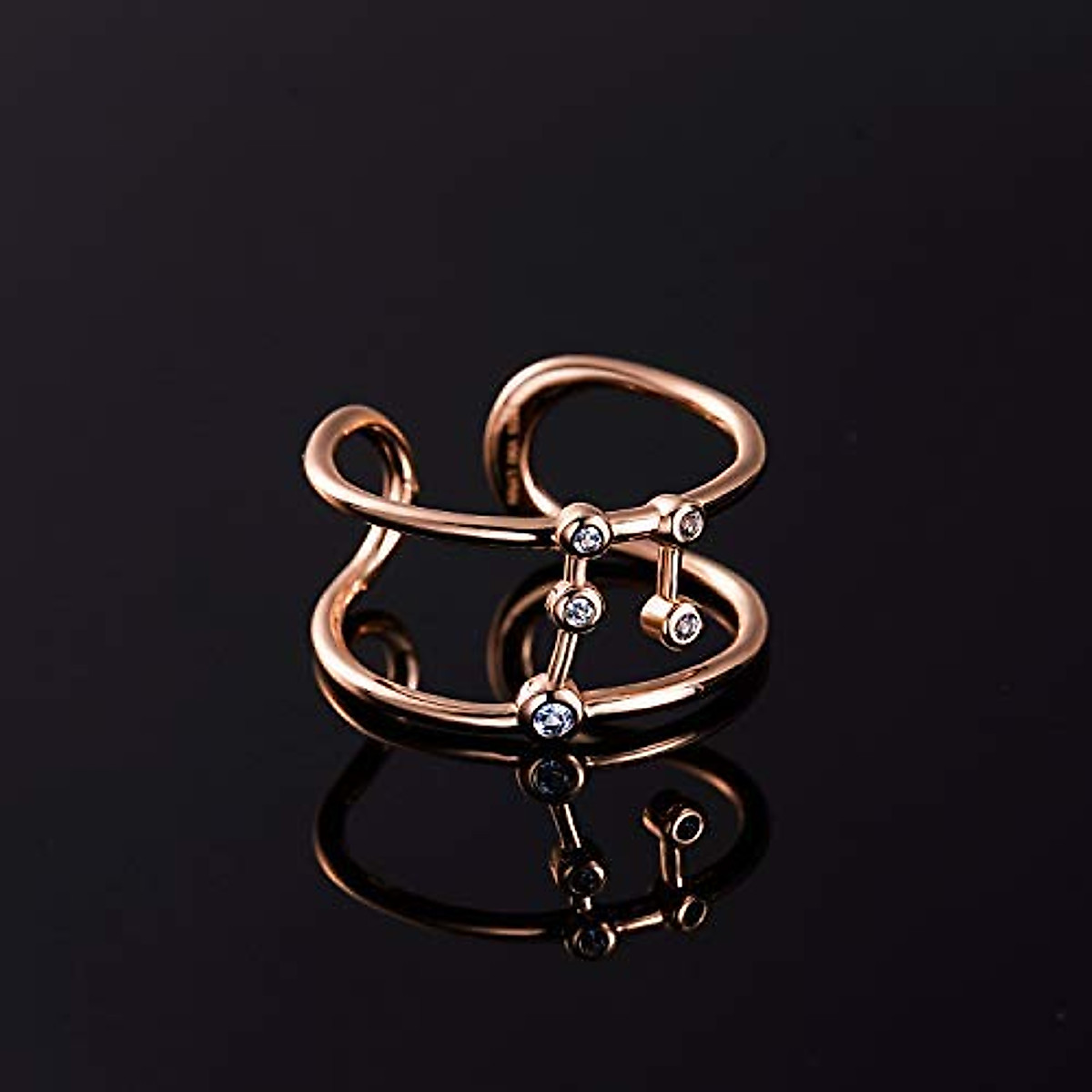 VIKI LYNN Taurus Zodiac Constellation Ring Sterling Silver Adjustable Horoscope for Women