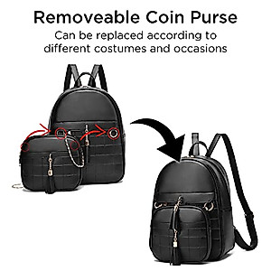 I IHAYNER Women Fashion Backpack Purses for Girls 2 PCS Multipurpose Design Handbags and Chain Shoulder Bag PU Leather Travel bag Brown