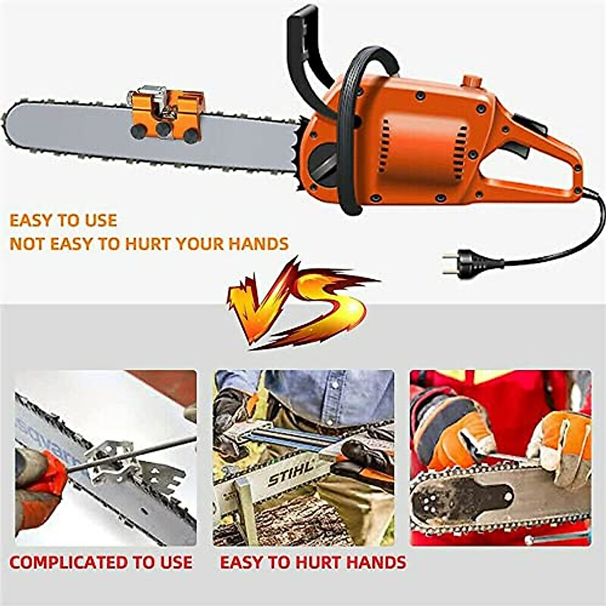 JINYI Chainsaw Chain Sharpening Jig,Chainsaw Sharpener Kit,Chainsaw Chain Sharpener is Designed to Sharpen Your Chainsaw,Suitable for All Kinds of Chain Saws、Lumberjack and Garden Worker