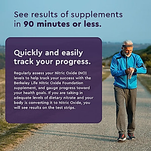 Berkeley Life Nitric Oxide Test Strip Used Worldwide by Olympians & Elite Athletes - Take Control of Your Heart Health Measure, Manage, & Optimize Blood Flow & Oxygen Delivery in Your Body - 50 Count
