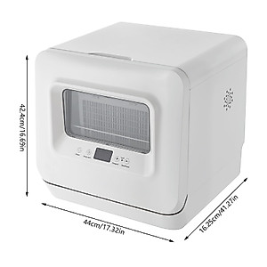 Portable Countertop Dishwasher 5 Washing Programs Mini Dishwasher with Drying and Connected Tap, Compact Dishwasher for Apartment, Dorm, Office, Boat, RV, Kitchen
