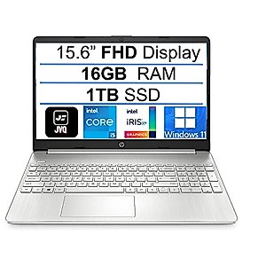 2022 Newest HP 15.6" FHD 1080P IPS Display Laptop Computer, 11th Gen Intel Quad-Core i5-1135G7(Up to 4.2GHz), 1TB PCIe SSD, 16GB RAM, Webcam, Wi-Fi, Bluetooth, HDMI, Windows 11, Silver