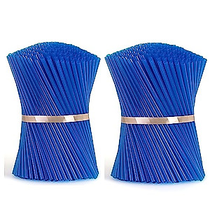 S & L Straw Company - Colored Plastic Drinking Straws - Disposable Kid Friendly, Colorful Party Fun Straws (Blue, 500)…