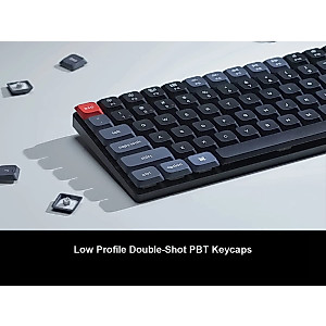 Keychron S1 Ultra-Slim QMK/VIA Custom Wired Mechanical Keyboard, 84 Keys 75% Layout Programmable Macros RGB Backlit CNC Aluminum Keyboard for Mac Windows, Low Profile Gateron Red Switch
