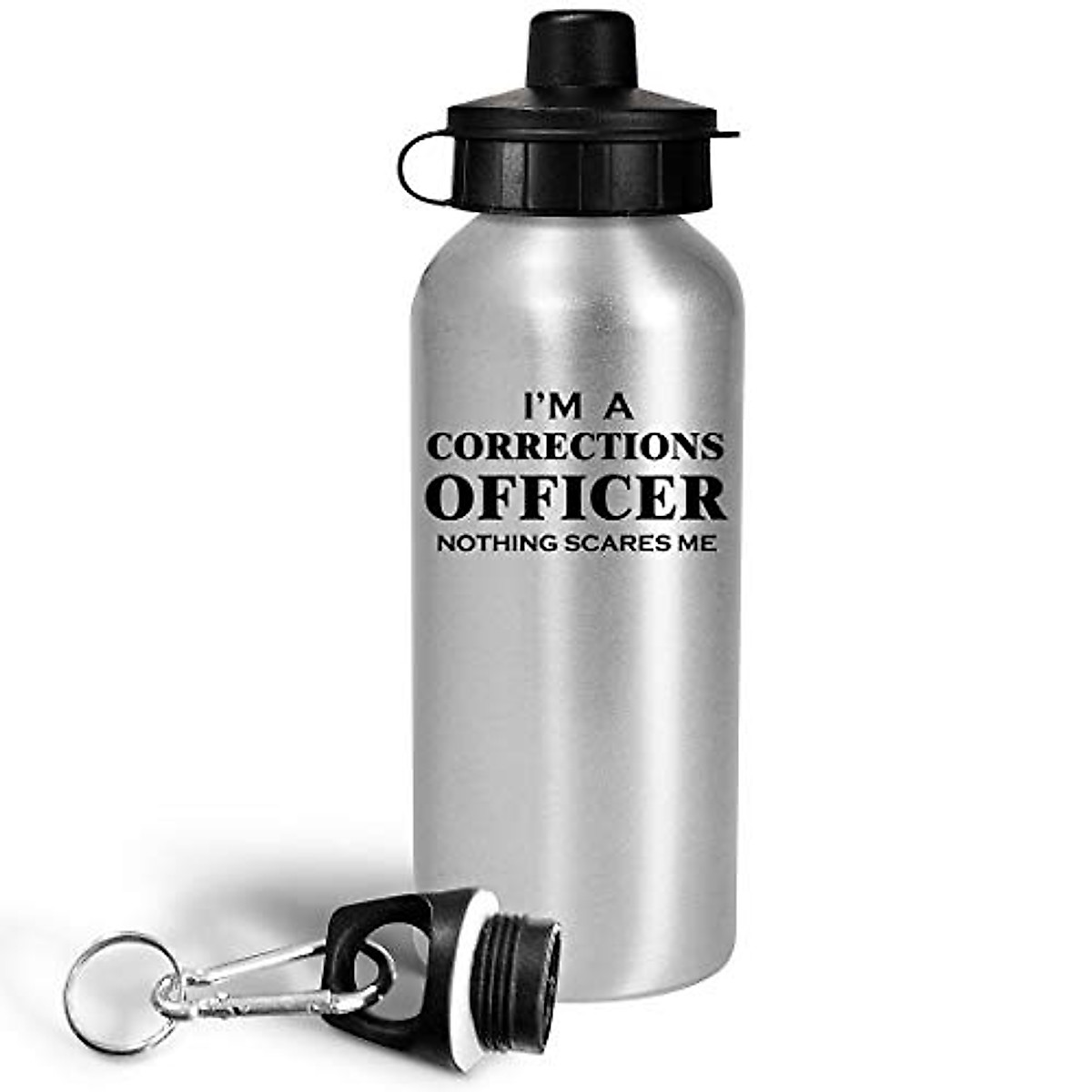 Im a Corrections Officer Water Bottle Tumbler 20oz Reusable Drinkware - Funny Gifts for Prison Correctional Detention Jailer Penal Jail Guard Thin Gray Line Cute Gag - Nothing Scares Me
