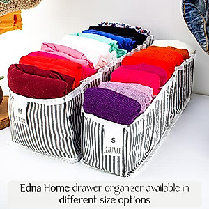 EDNA HOME Underwear Drawer Organizer, Closet Storage and Organizer with Foldable Compartments for Clothing, Tshirt, Towels, Underwear, Small Size