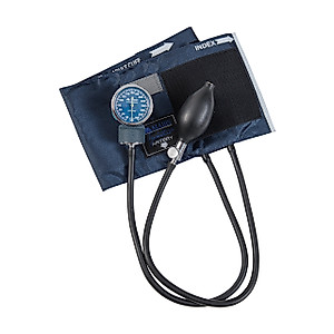 MABIS Aneroid Sphygmomanometer Blood Pressure Gauge Large Adult Cuff for Home Use, Blue