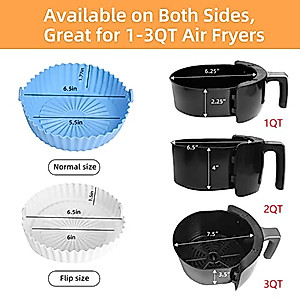 2 Pack Air Fryer Silicone Liner Round 6.5 Inch Reusable Air Fryer Silicone Basket Heat Resistant Easy Cleaning Air fryers Silicone Pot for 1 to 3.5 Qt for Air fryer Oven Accessories