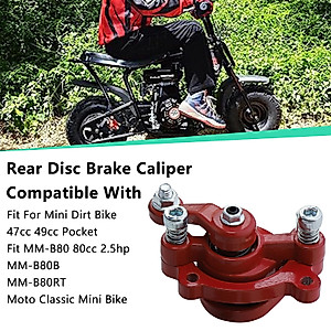 Adefol Rear Disc Brake Caliper with Replaced Pad for Predator 212 Moto MM-B80 80CC 2.5HP MM-B105 Motovox MBX10 MBX11 MBX12 Mini Dirt Bike Classic 47cc 49cc Pocket Bike Stand Up Goped Scooter