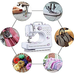 12 Stitch Multi-Function Sewing Machine, Household Sewing Machine, Electric Sewing Machine, Portable Sewing Machine,Double-line Two-speed Reverse Stitch