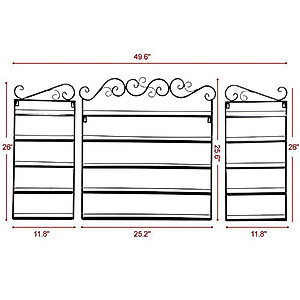 GIOCOBU ERNITERTY OSKE Metal Nail Polish Wall Rack 5 Tier Organizer Display Rack Black Holds Over 200 Bottles