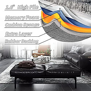 Aucuda Kitchen Runner Rug, 2x8 ft Kitchen Floor Mat Anti Fatigue Non Slip, Thick Sponge Runner Rugs Floor Cushions, Fluffy Standing Mats for Kitchen Sink, Extra Long Kitchen Carpet Machine Washable.