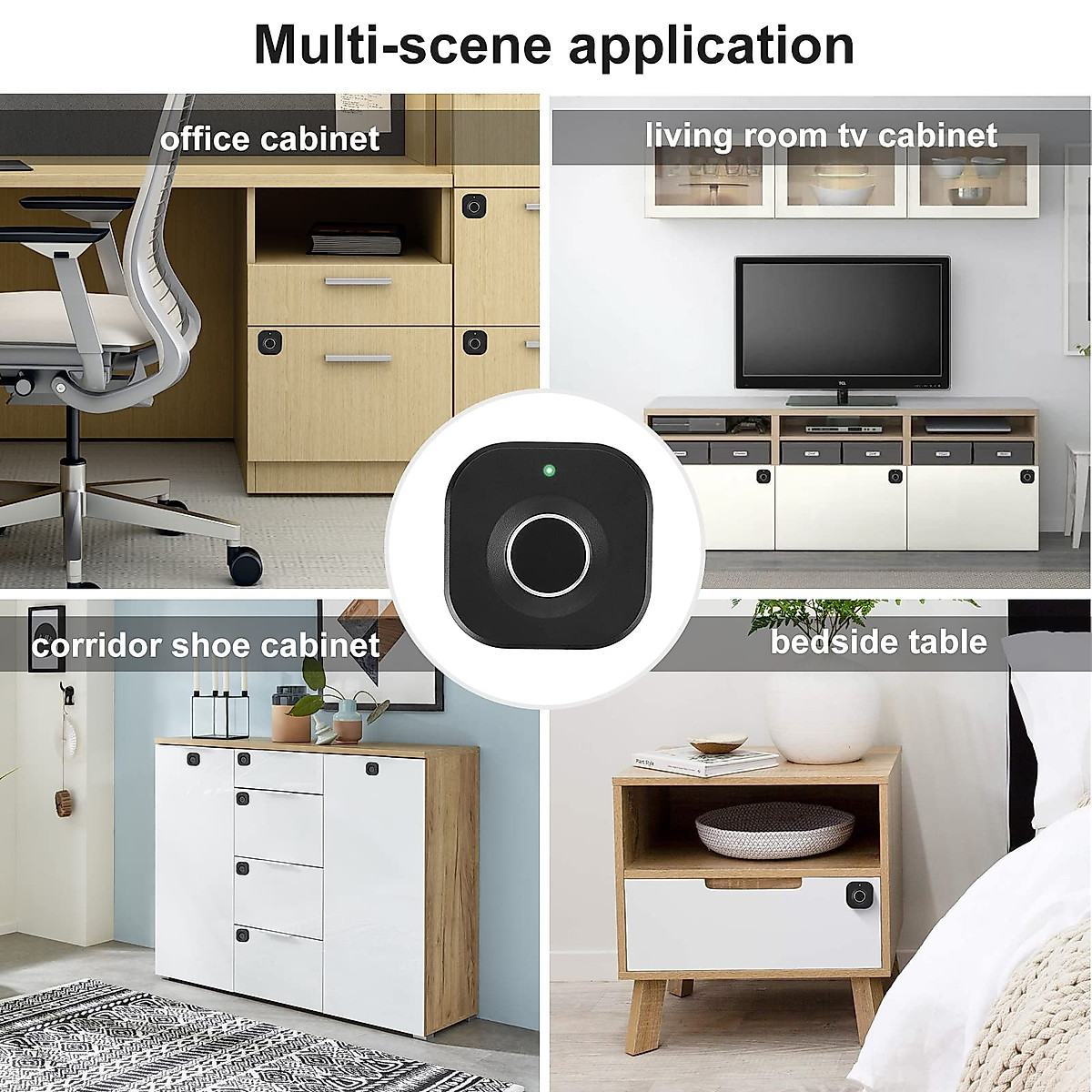 Bluetooth Fingerprint Cabinet Lock, Smart Biometric Cabinet Lock, Keyless Hidden File Drawer Wardrobe Lock, Child Safety Electric Fingerprint Lock, DIY Wooden Furniture Privacy Lock (Plastic)