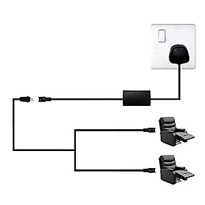STAIGO 2 Pin Splitter Lead Y Power Cable 2 Motors to 1 Power Supply for Electric Recliner Lift Chair Used to Connect 2 Lift Chair Electric Recliner Motors to 1 Power Supply Transformer (1M)